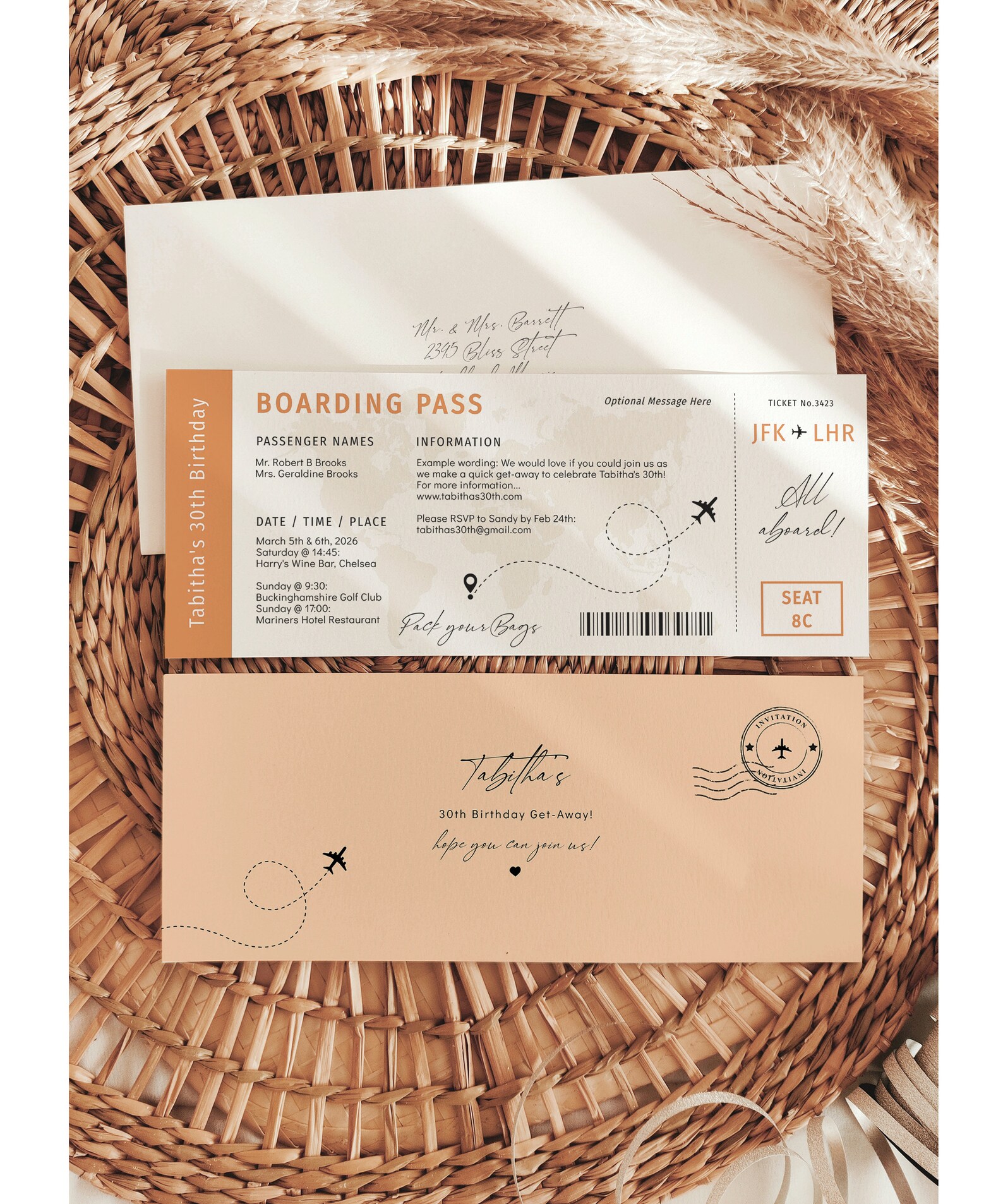 Birthday Party Boarding Pass Invitation Printable Flight - Etsy