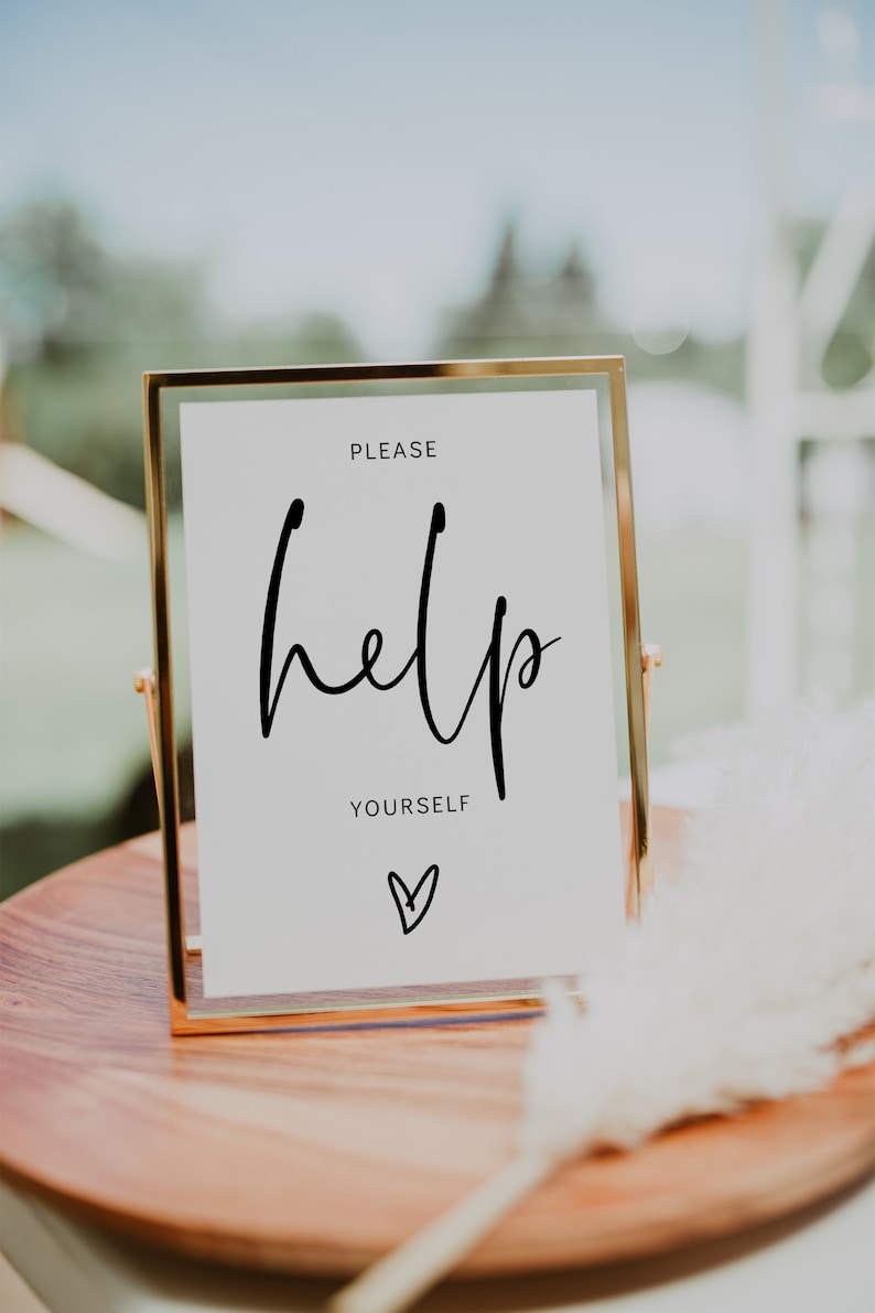 Please Help Yourself Sign Printable Wedding Sign Modern - Etsy UK