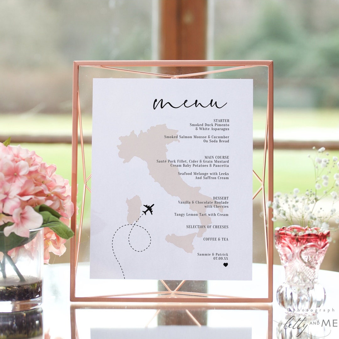 Menus for Italy Wedding, Wedding Menu for Italian Wedding, Destination ...