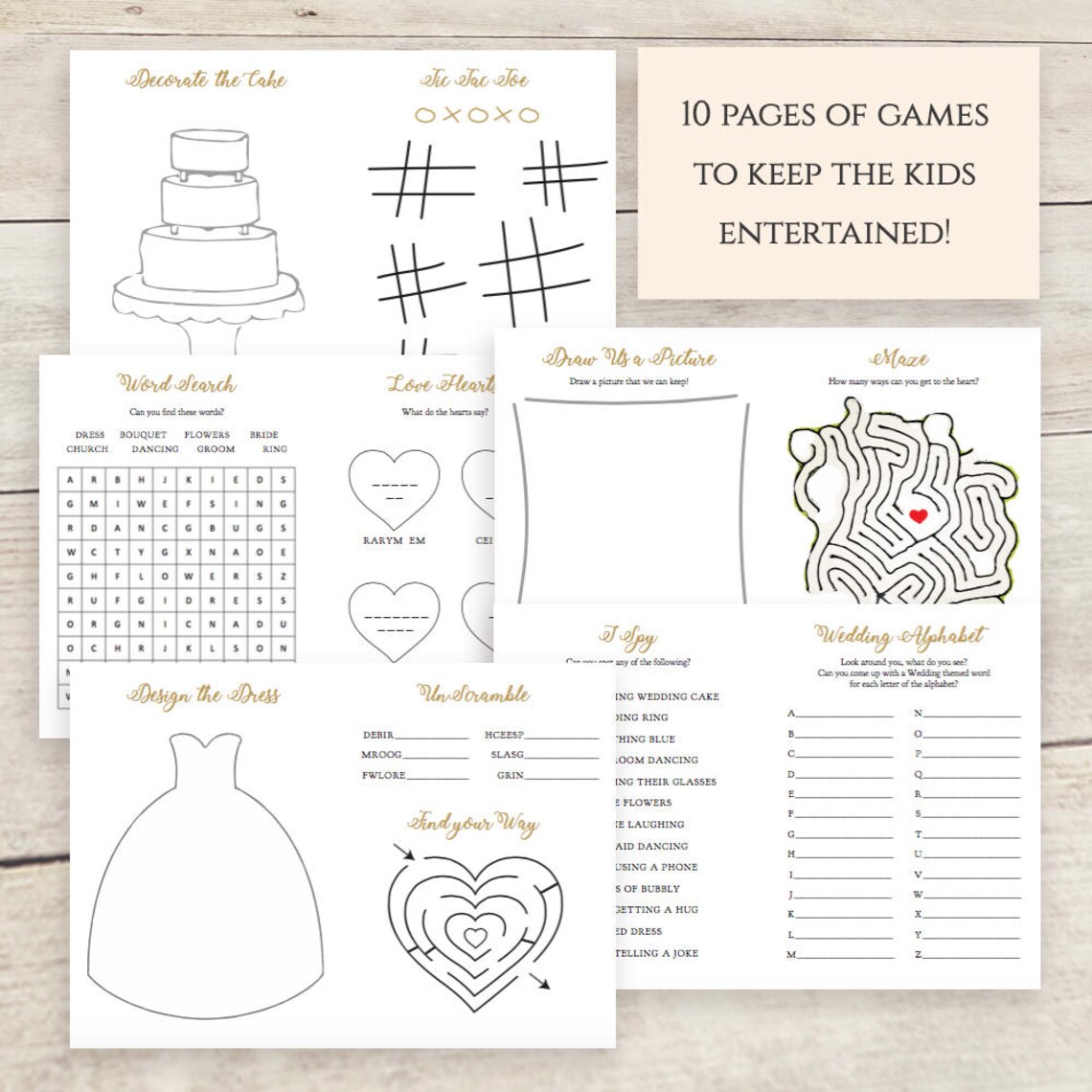 Wedding Kids Activity Book Wedding Table Activities for Kids - Etsy