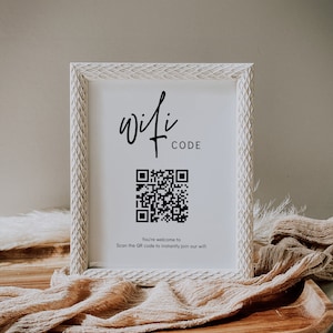 Wifi Code, QR Code Wifi, Connect to Our Wifi, Printable Wifi Code Sign ...