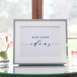 Date Night Ideas Sign and Cards, Printable Date Night Ideas, Best Date ...