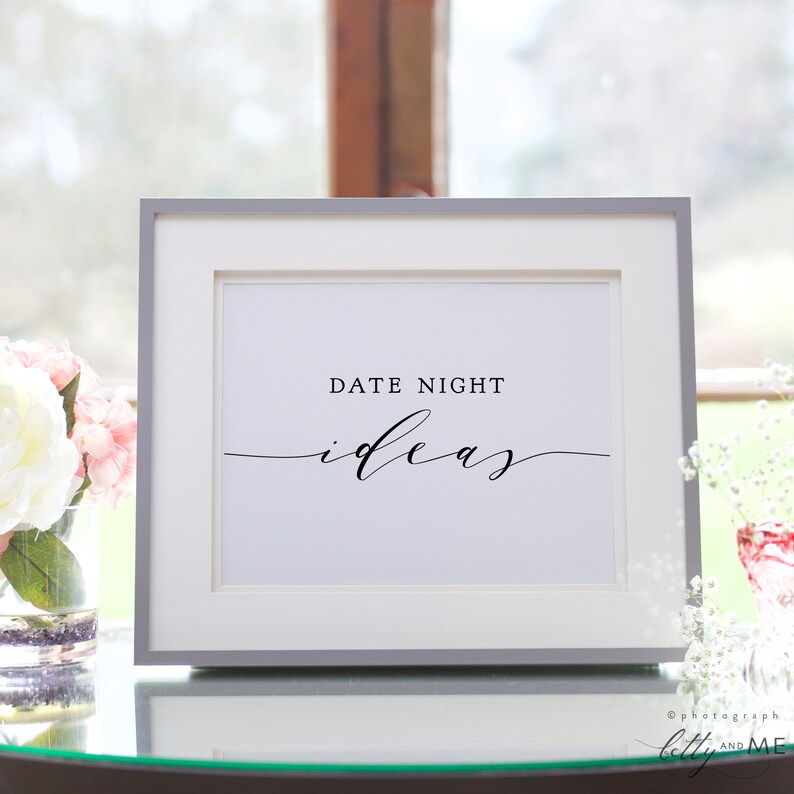 Date Night Ideas Sign and Cards Printable Date Night Ideas - Etsy