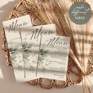 Table Menu Cards, Menu Template Download, Wedding Menu Template ...