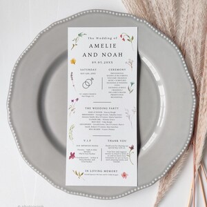 Wildflower Wedding Program, Floral Program, Flower Wedding Theme ...