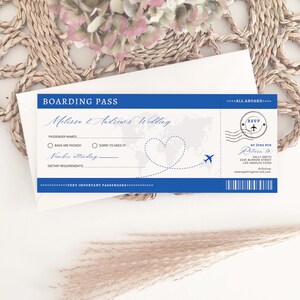 Canva Templates for a USA Passport Wedding Invitation Set, Boarding ...