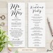 Reception Program, Printable DIY Wedding Reception Card in 6 Sizes ...