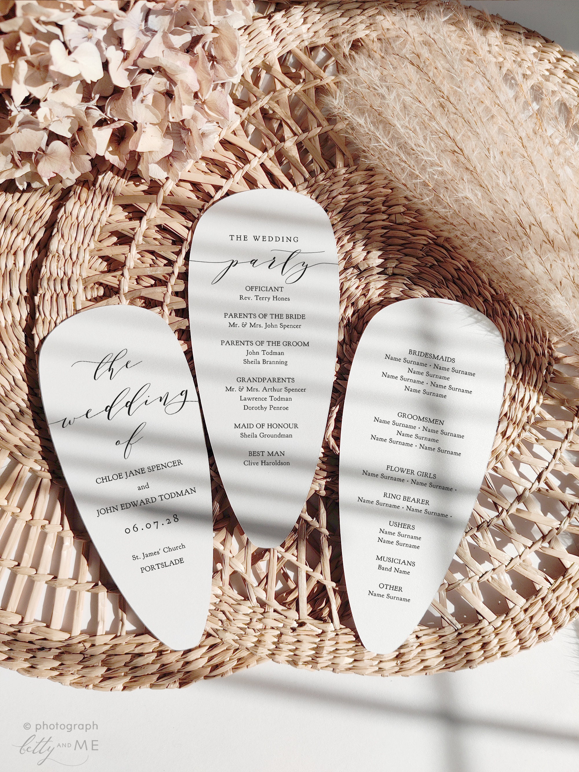 Petal Fan Wedding Program Printable Template DIY Fan Wedding Program ...