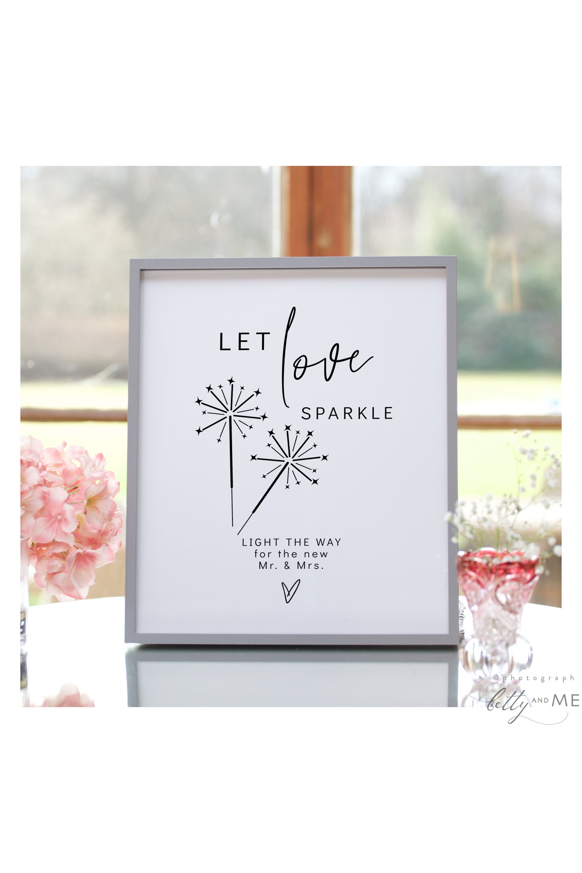 Let Love Sparkle Sign, Printable Sparkler Send Off Sign, Light the Way ...