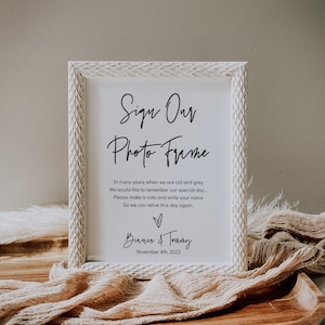 Sign Our Photo Frame Sign, Printable Guest Book Signs, Modern ...