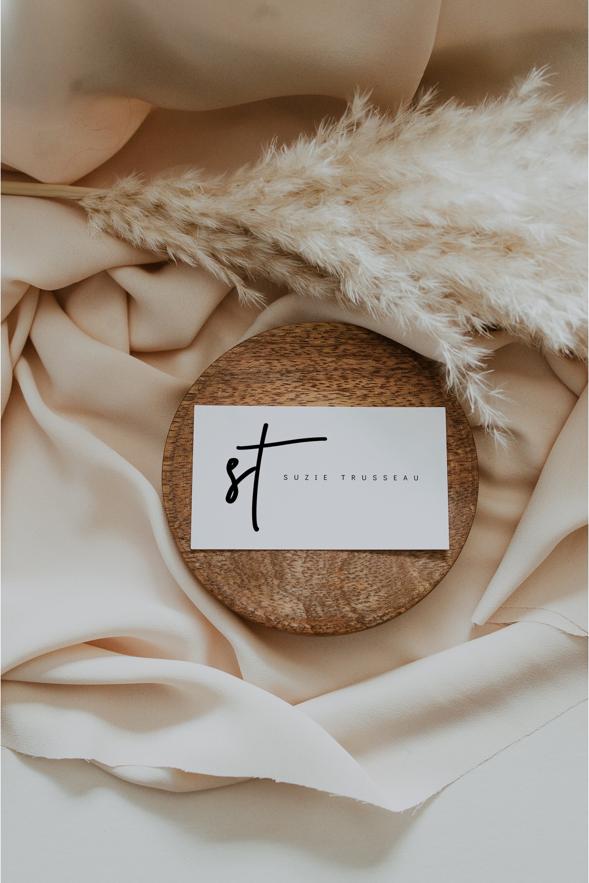 Monogram Business Card Template Modern Minimalist Branding Printable Business Cards 3 5x2
