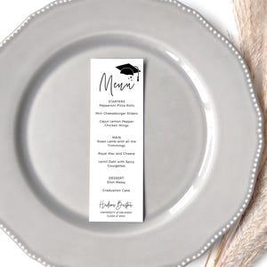 Graduation Party Menu Template, Graduation Party Table Decorations ...