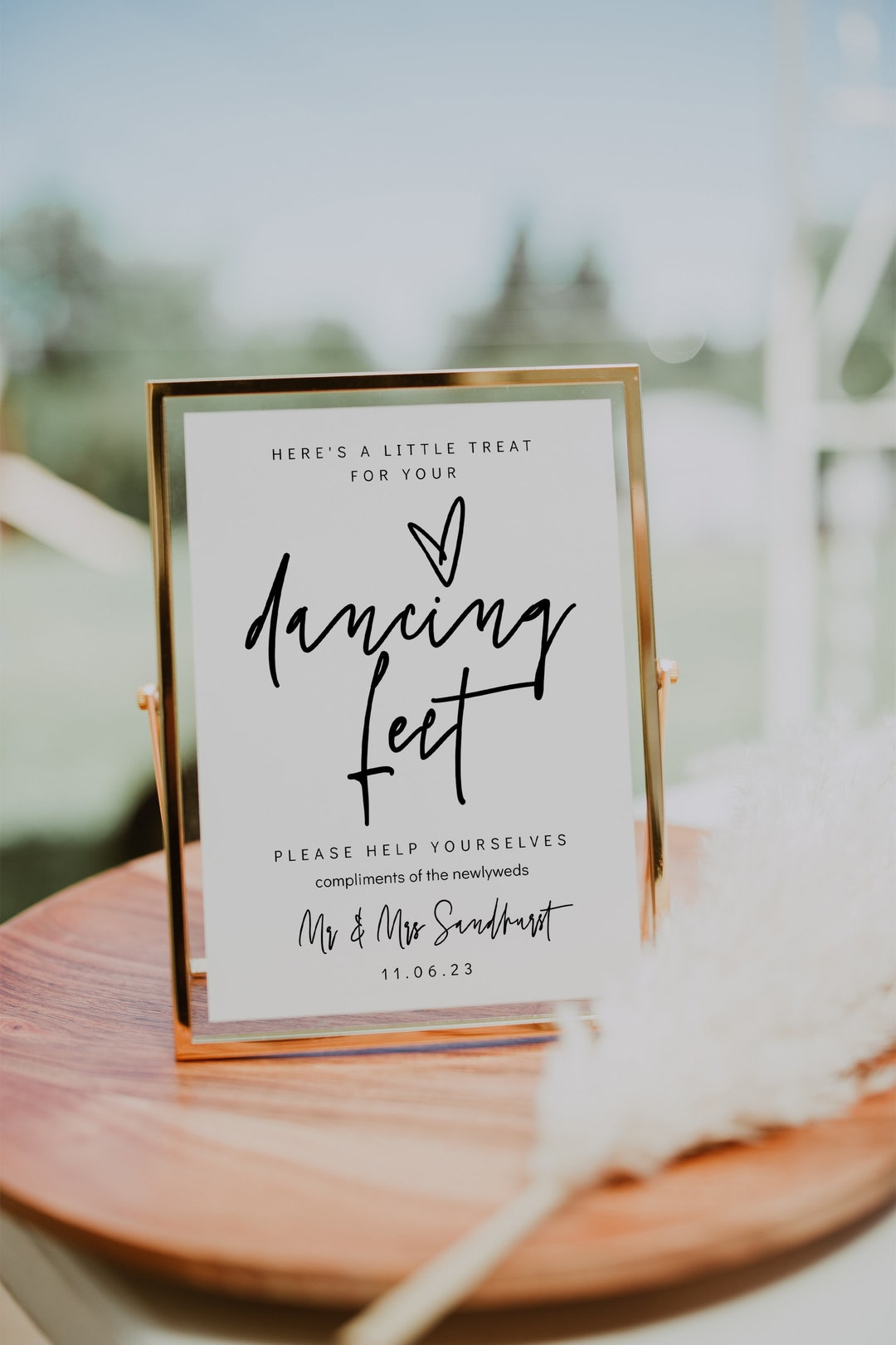 Flip Flops Dancing Feet Sign, Printable Flip Flops Sign, Wedding ...