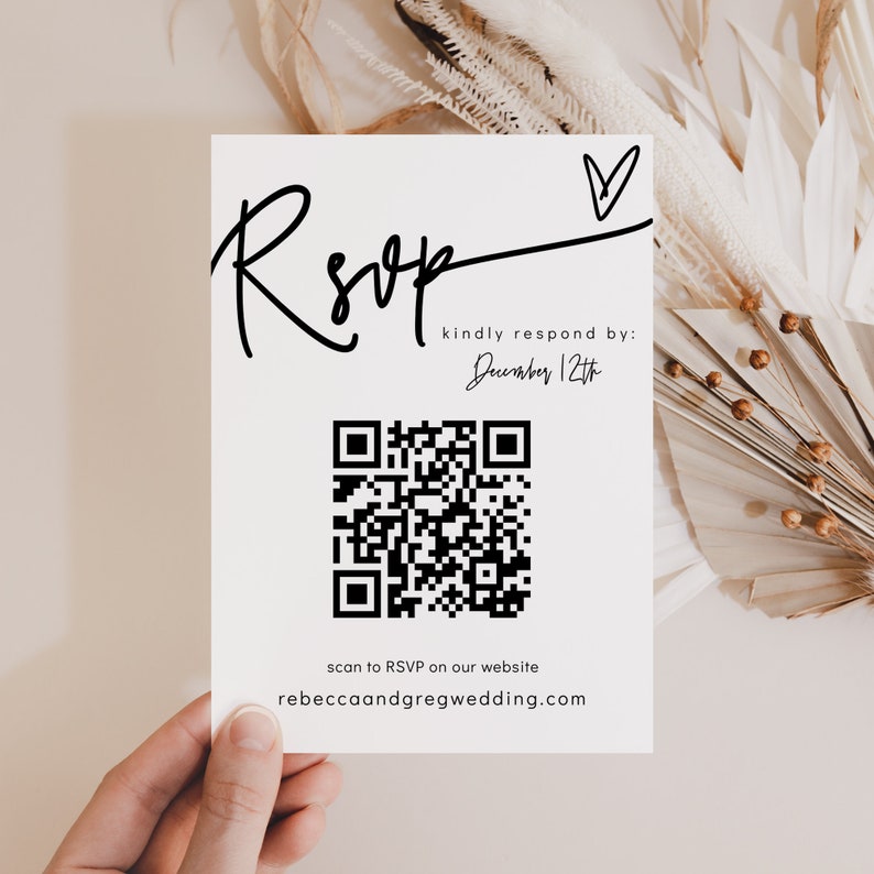 QR Code Rsvp Card Wedding Rsvp QR Code Scan to Rsvp Online | Etsy