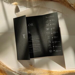 Modern Black Wedding Invitations, Printable Gatefold Invitations ...