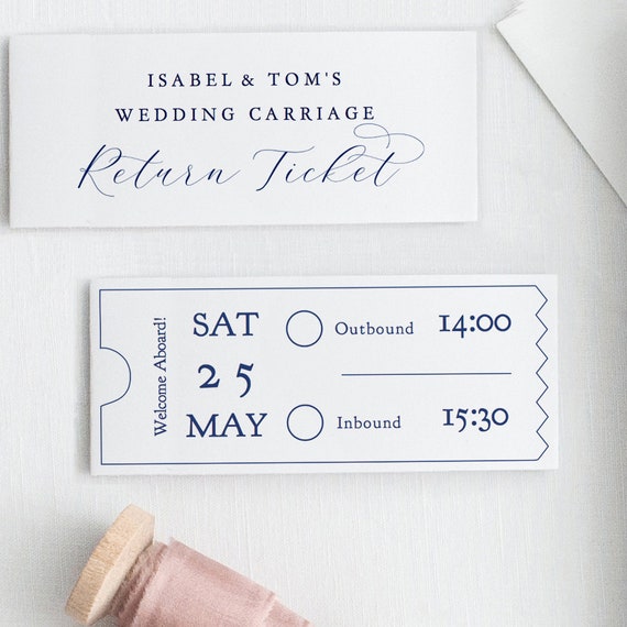 Return Ticket Printable Bus Coach Ticket Wedding Carriage | Etsy