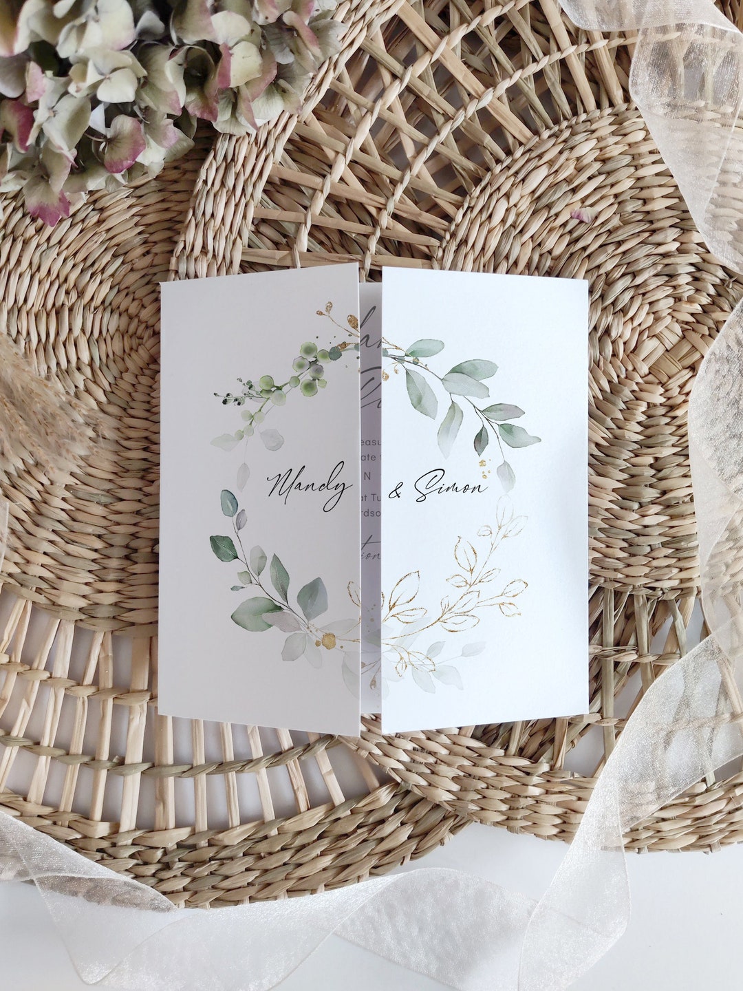 Square Wedding Invitations, Square Folded Wedding Invitations, Gatefold ...