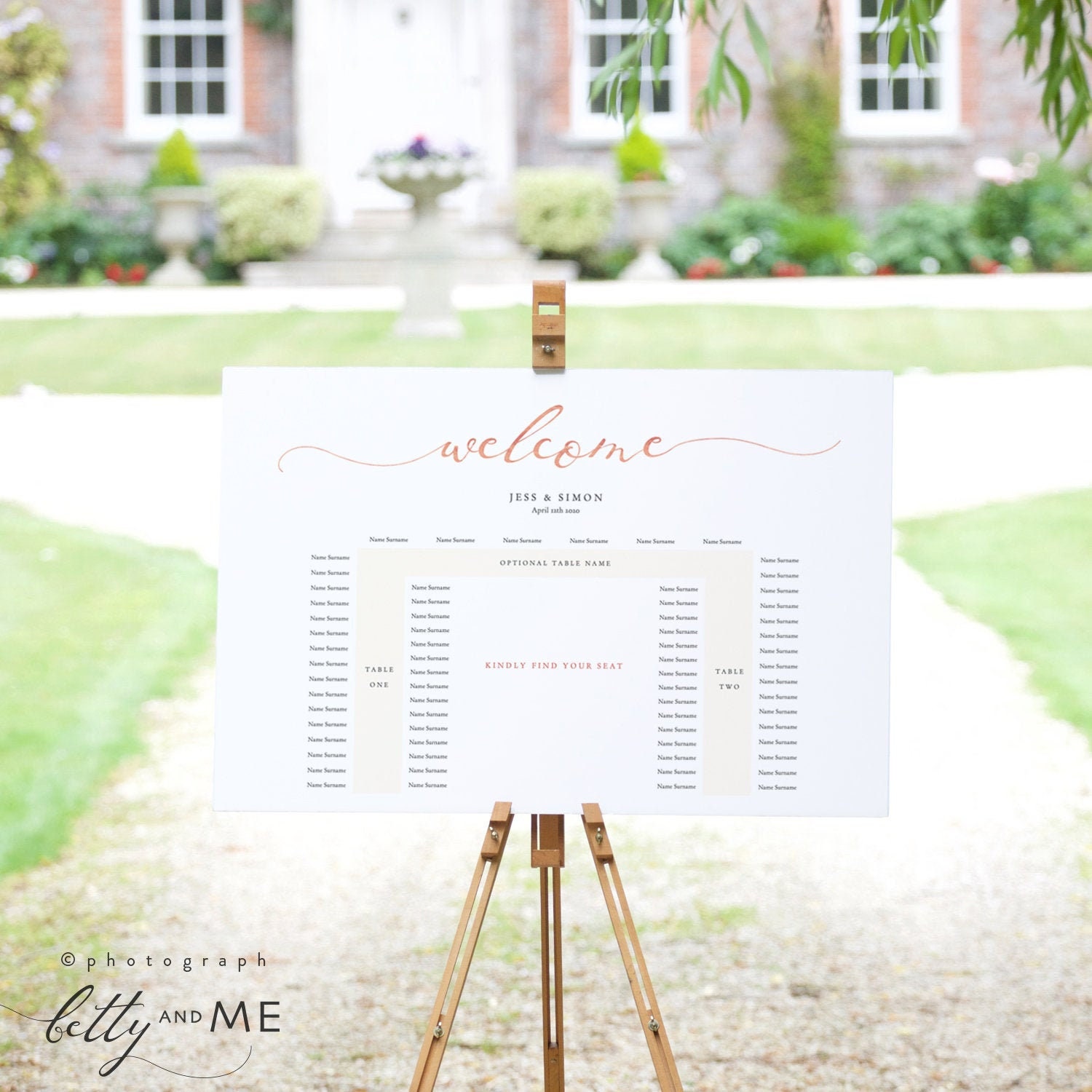 LucyRose U Shape Table Seating Plan Wedding Banquet Printable 