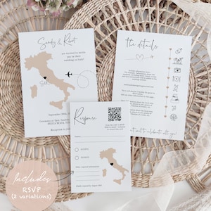 Italy Wedding Invitation Set, Destination Wedding Invitations for Your ...