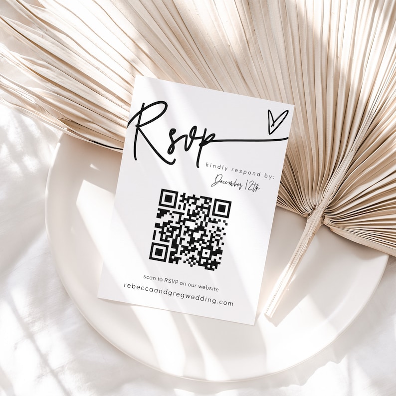 QR Code Rsvp Card Wedding Rsvp QR Code Scan to Rsvp Online | Etsy