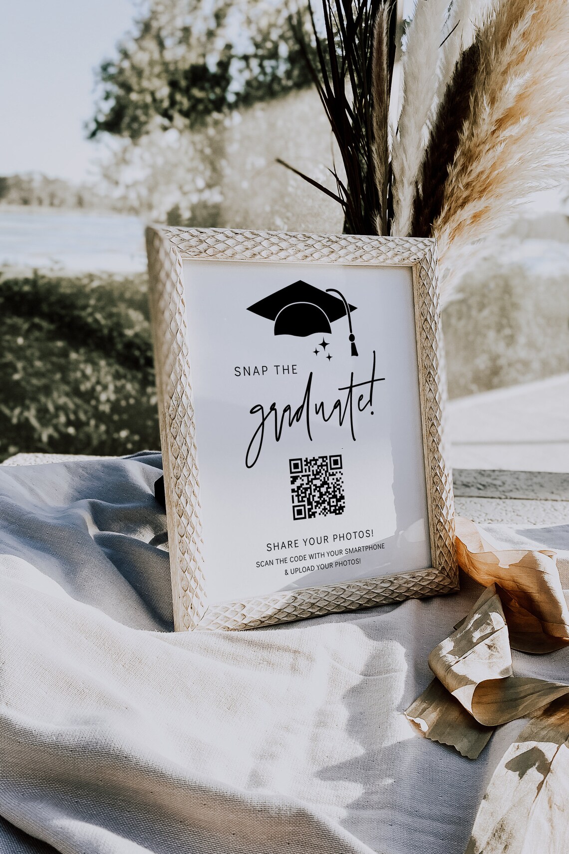 Snap the Graduate, Photo QR Code Graduation Party, Printable Photo Sign ...