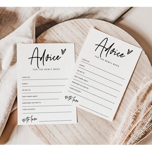 Advice for the Bride and Groom Card, Printable Advice Cards Wedding ...
