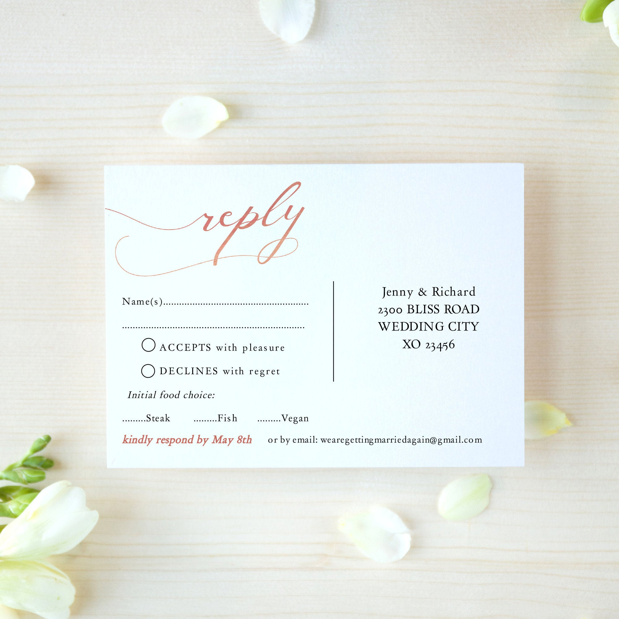 Postcard RSVP Template Printable Rsvp Card Wedding Response | Etsy