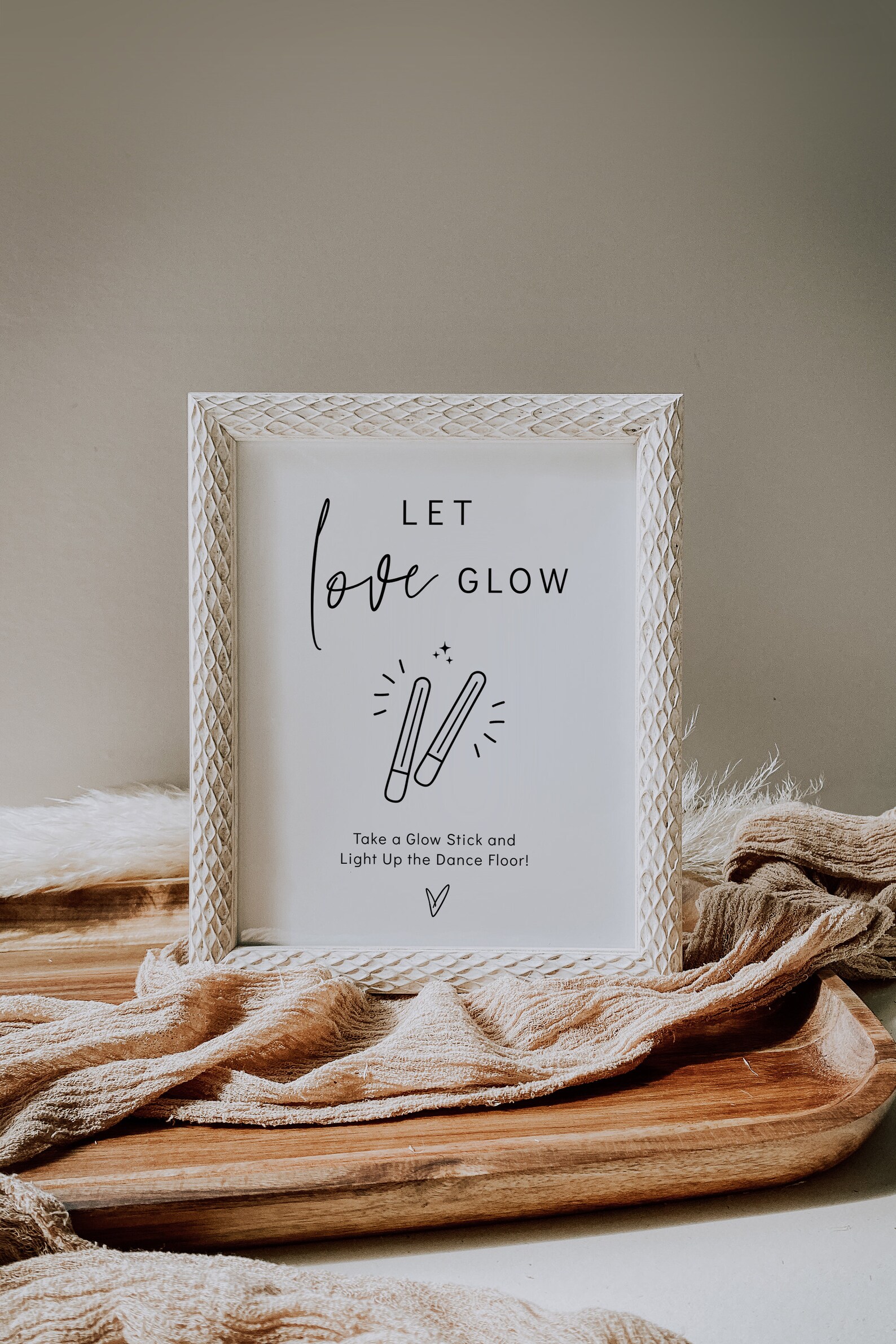 Let Love Glow Sign, Light up the Dance Floor Sign, Light Stick Sign ...