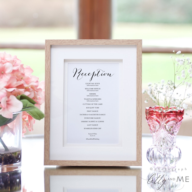 Reception Program Printable DIY Wedding Reception Card in 6 - Etsy