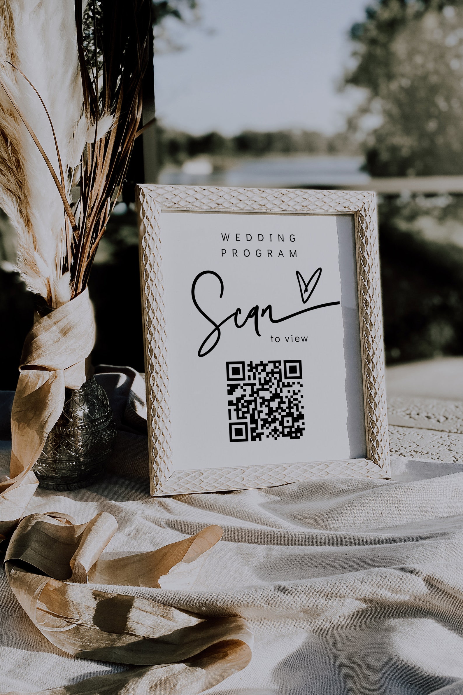 Wedding Program QR Code Sign Scan for Wedding Program - Etsy