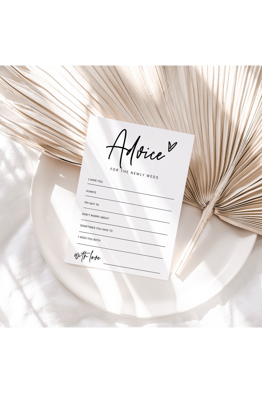 Advice for the Bride and Groom Card, Printable Advice Cards Wedding ...