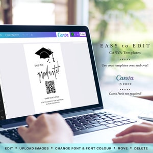 QR Code Graduation Photo Sign, Snap the Graduate Photo Guest Book Sign ...