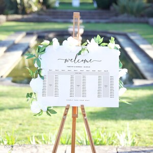 Long Table Seating Plan Template With 4 Tables, Printable Seating Plan ...