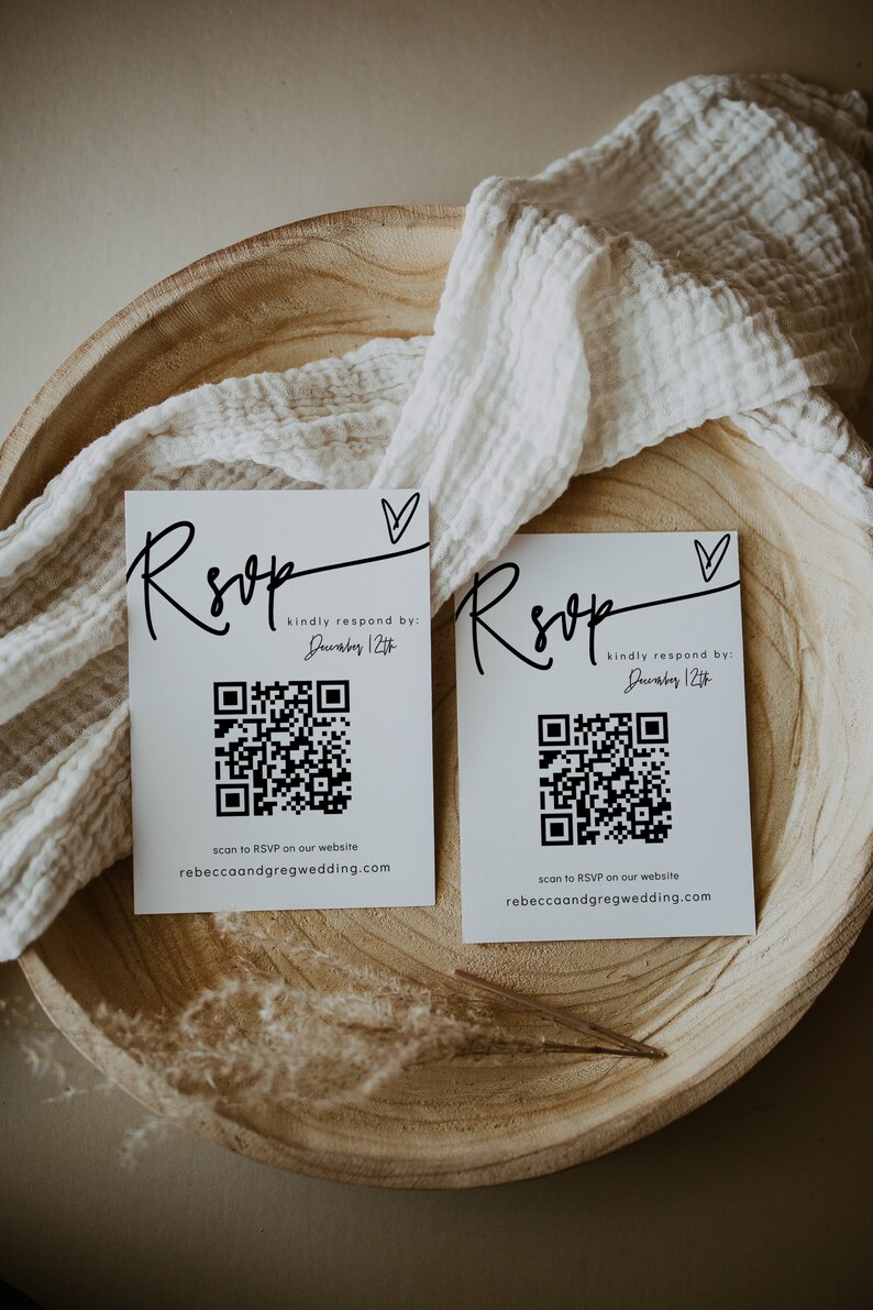 QR Code Rsvp Card Wedding Rsvp QR Code Scan to Rsvp Online | Etsy