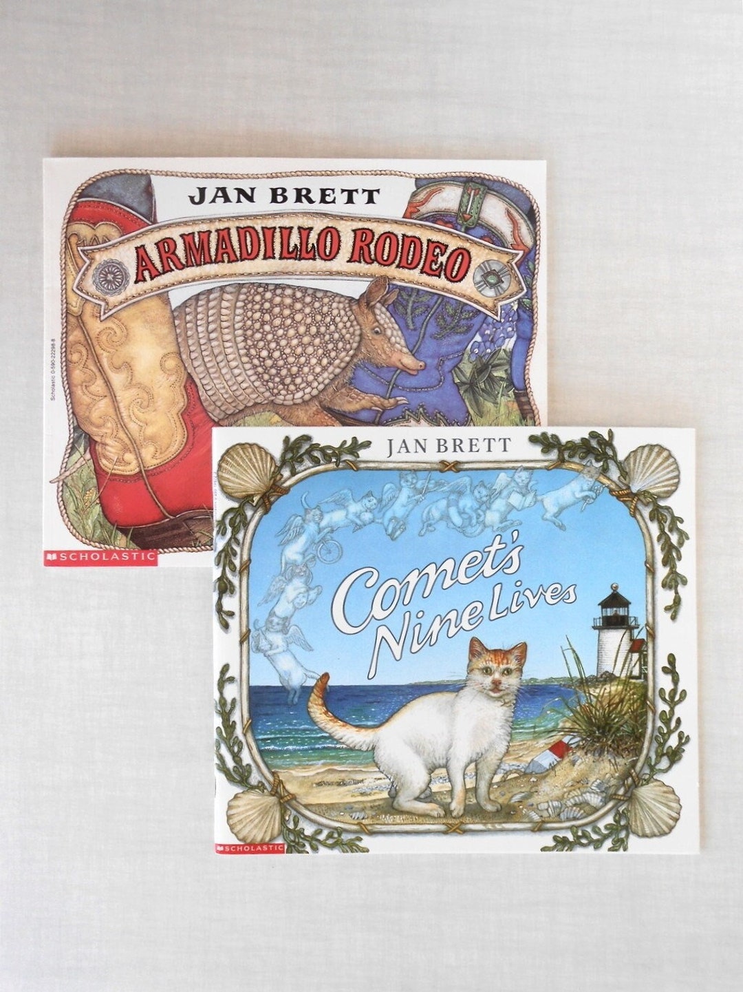 Jan Brett, Comet's Nine Lives, Armadillo Rodeo, Children's Cat Books ...