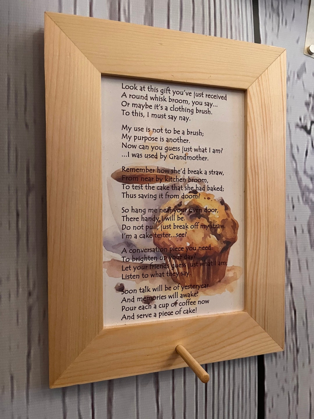 Framed Cake Tester Poem and Hanging Peg - Etsy