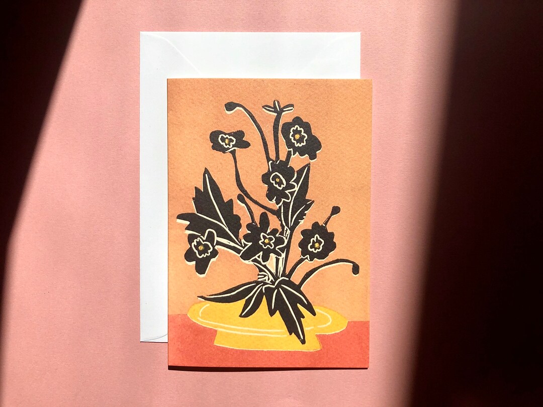 Art Card Greeting Card Still Life Birthday Card Plant House Plant Card ...