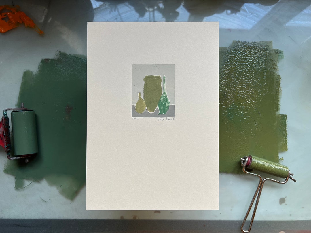 Still Life Original Art Still Life Coloured Lino Print - Etsy