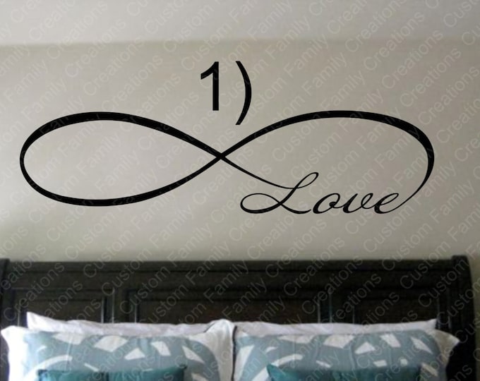 Custom or Personalize Infinity Symbol Wall Vinyl Decal Design 14,wall ...