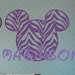 Personalized Zebra Print Mickey Head With Name Vinyl Wall Decal ...