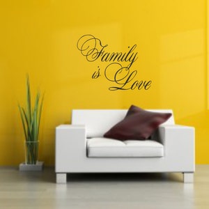 Family is Love Vinyl Wall Decal, Custom Quote - Etsy