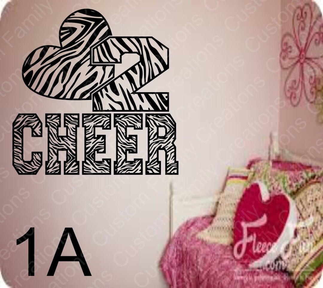 Zebra Print LOVE 2 CHEER Vinyl Wall Decal Design #1,cheerleading Wall ...