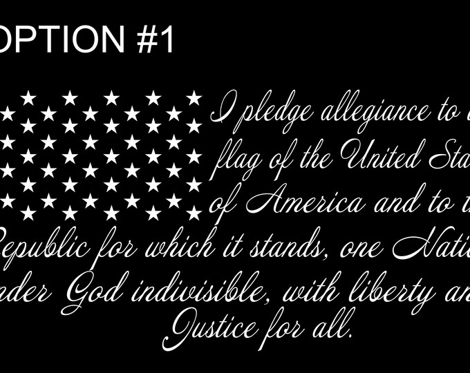 Pledge of Allegiance American Flag Vinyl Decal Sticker, Window Graphic ...