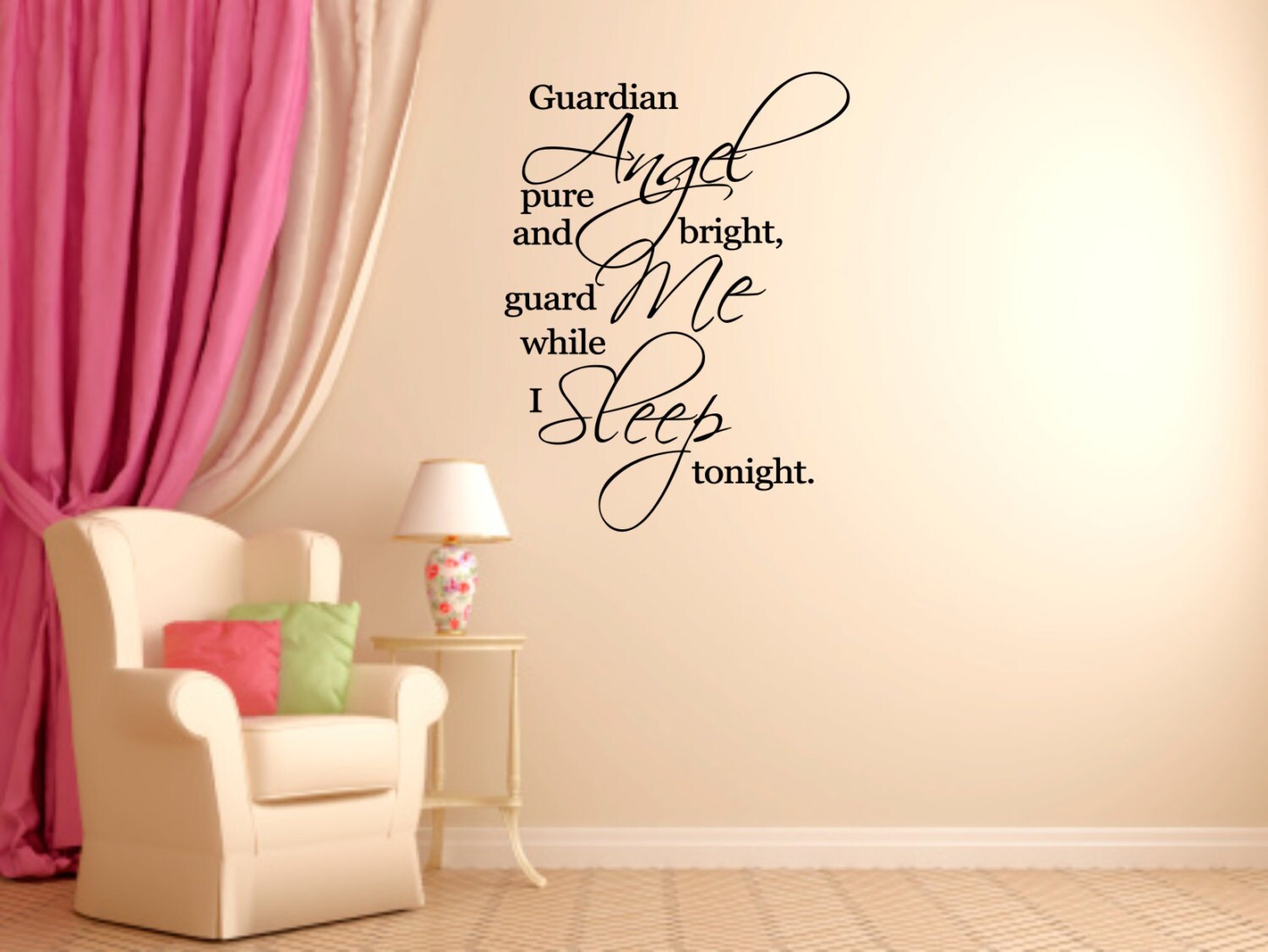 Guardian Angel Vinyl Wall Decal Nurseries Wall Decal Custom - Etsy