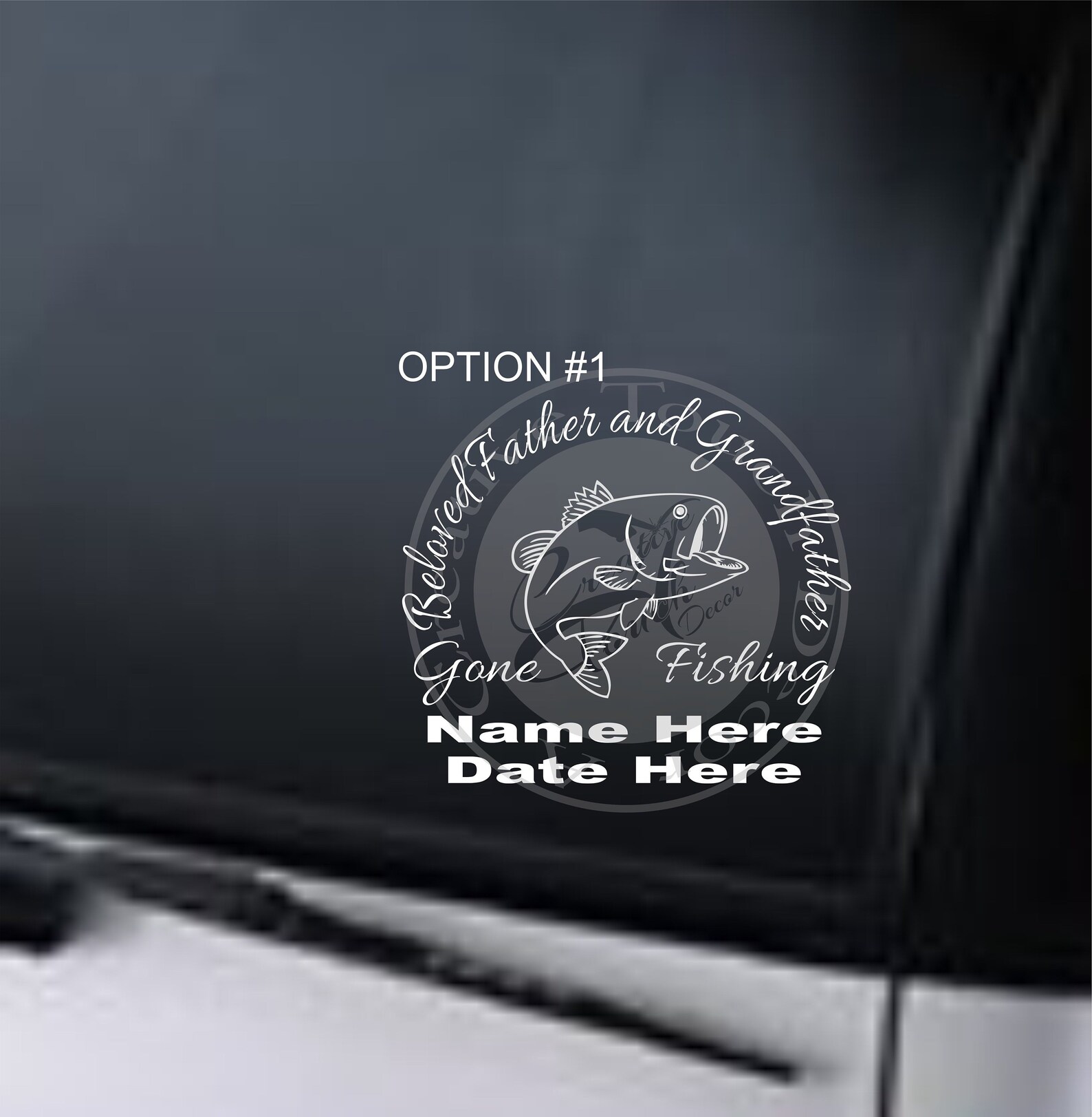 Personalized in Memory of Gone Fishing 2 Car Decal With Name - Etsy