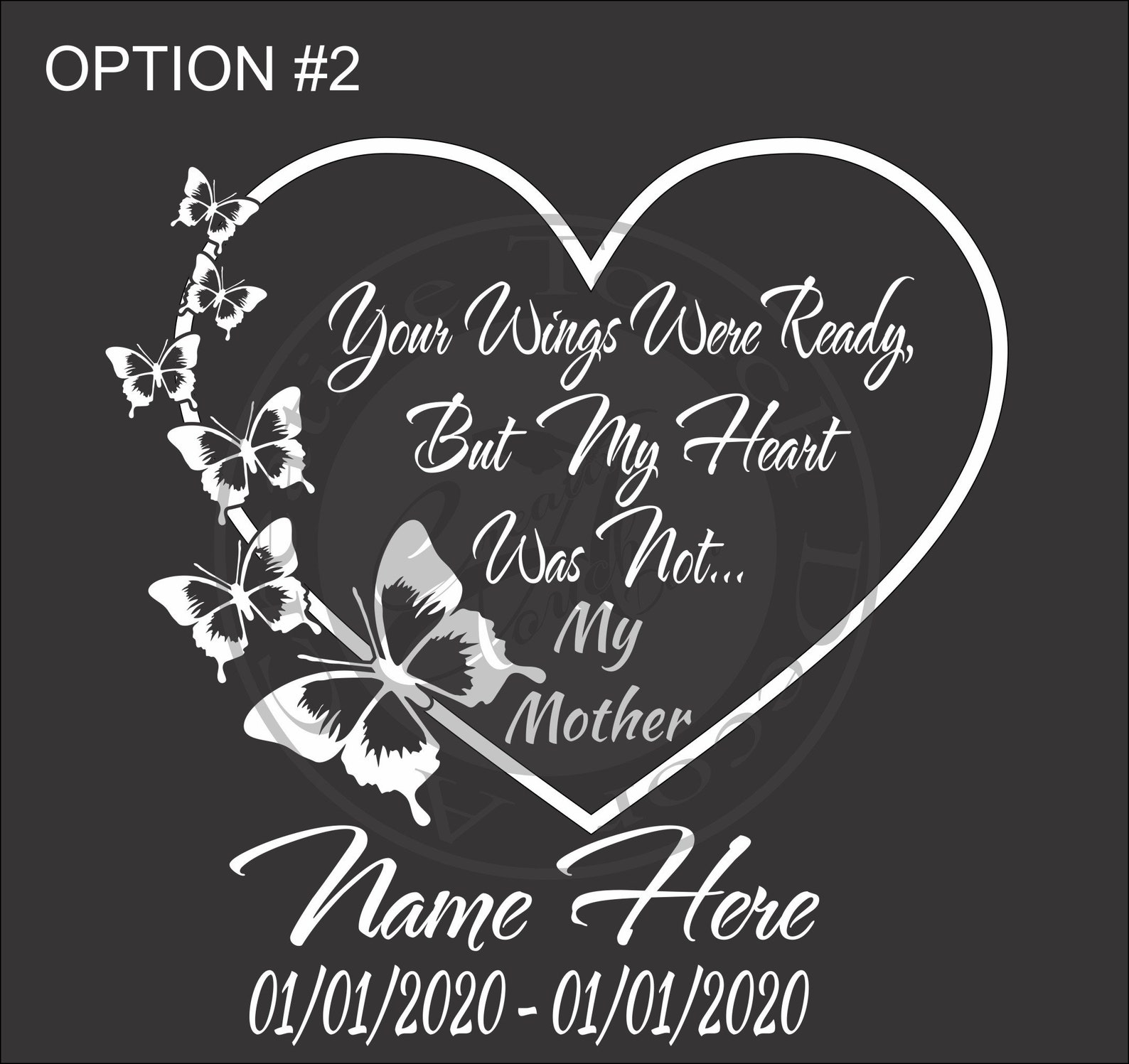 Memorial Personalized Heart Shaped With Butterflies Your | Etsy