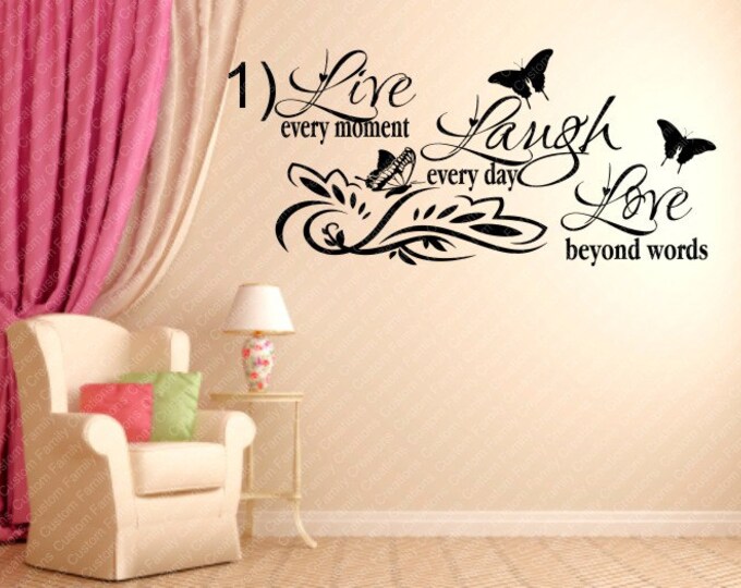Live Laugh Love 1 Vinyl Wall Decal Design 1 3 Wall Vinyl - Etsy