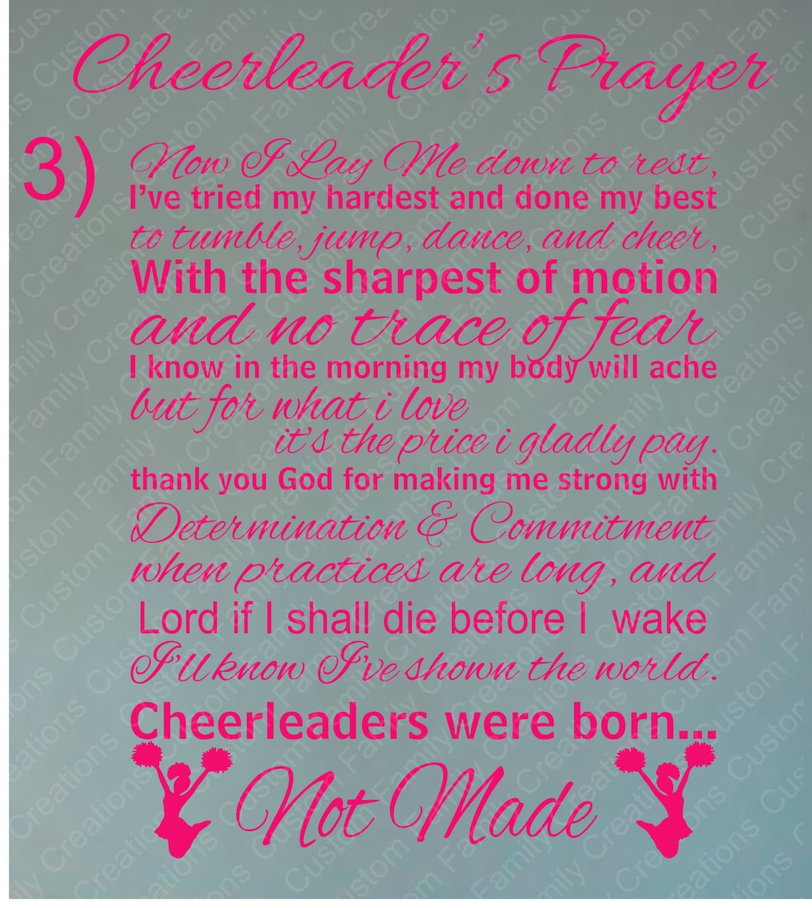 Cheerleaders Prayer Vinyl Wall Decal Design 14 Cheerleading - Etsy