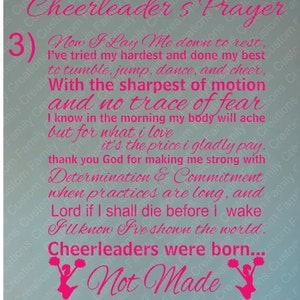 Cheerleaders Prayer Vinyl Wall Decal Design #1-#4 Cheerleading Wall ...
