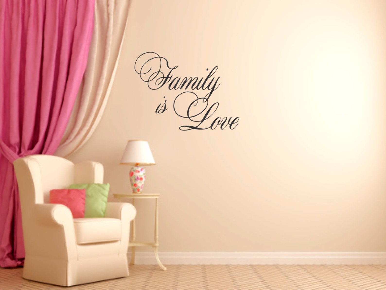 Family is Love Vinyl Wall Decal, Custom Quote - Etsy